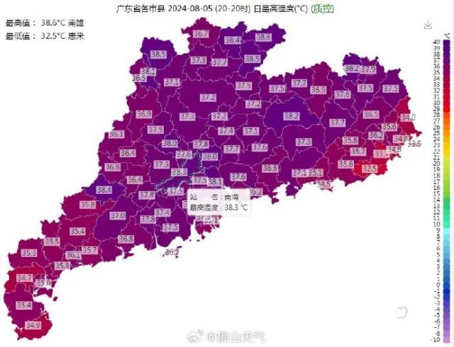 热到发紫，佛山高温飙到38°C！省气象局提醒→_南方+_南方plus